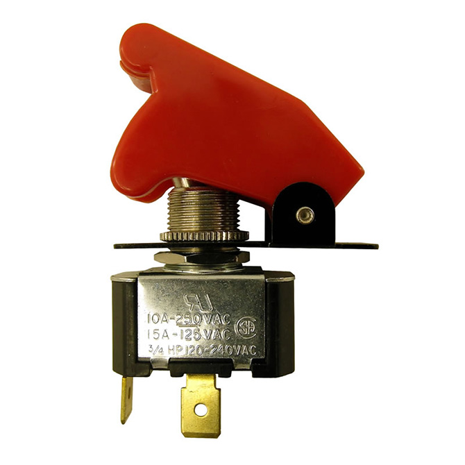 A simple toggle (arming) switch with red safety flip guard, just like ...